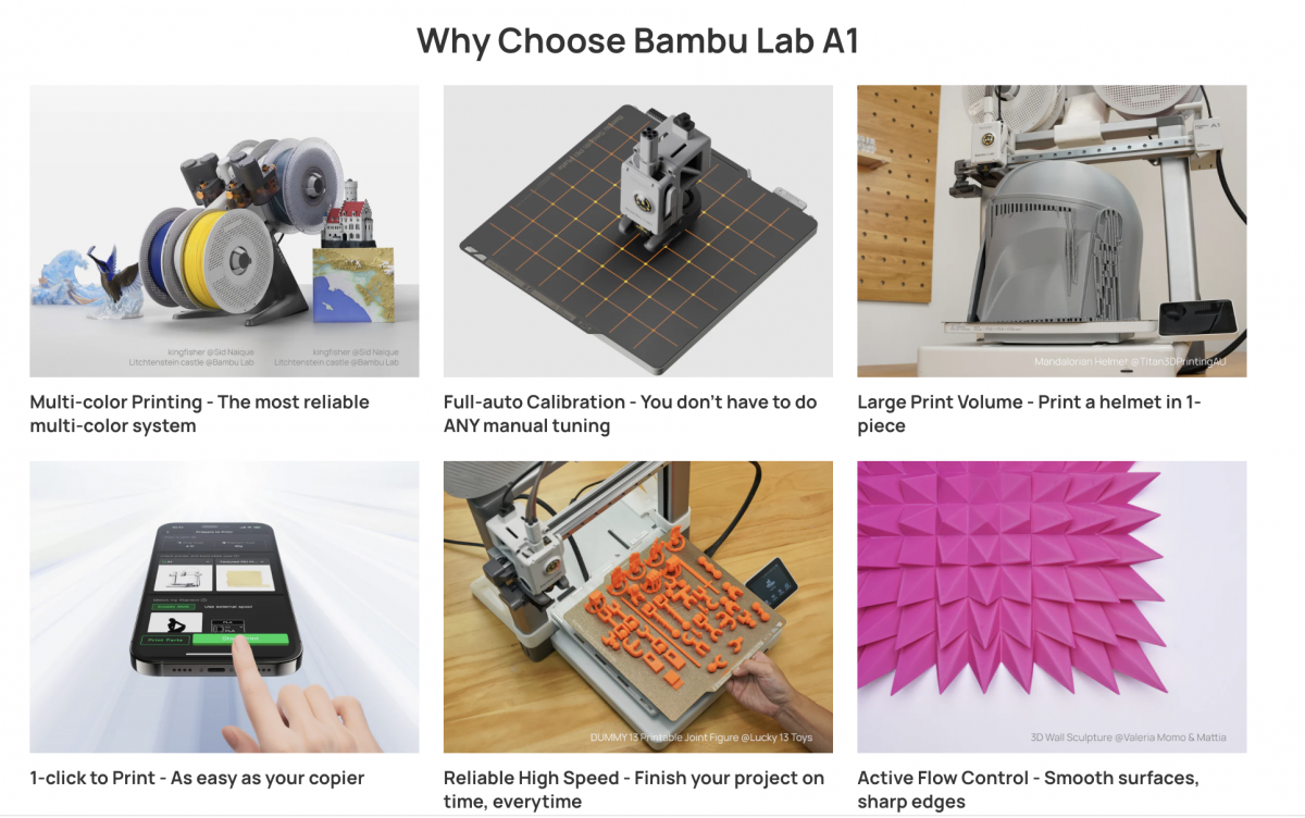 Bambu Lab A1 – Imprimanta 3D inteligentă, rapidă și ușor de folosit ...